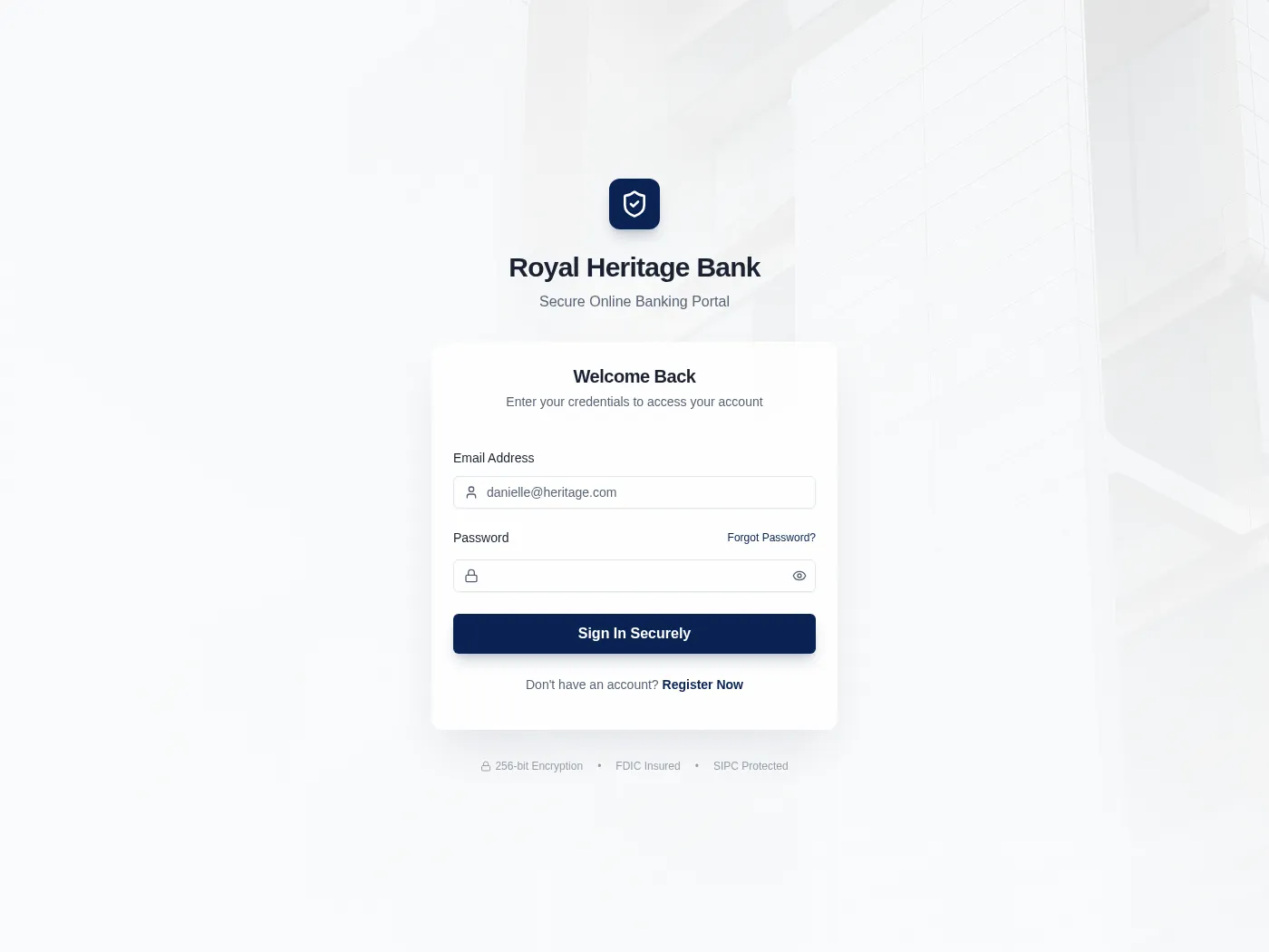 Realistic Bank Login Demo