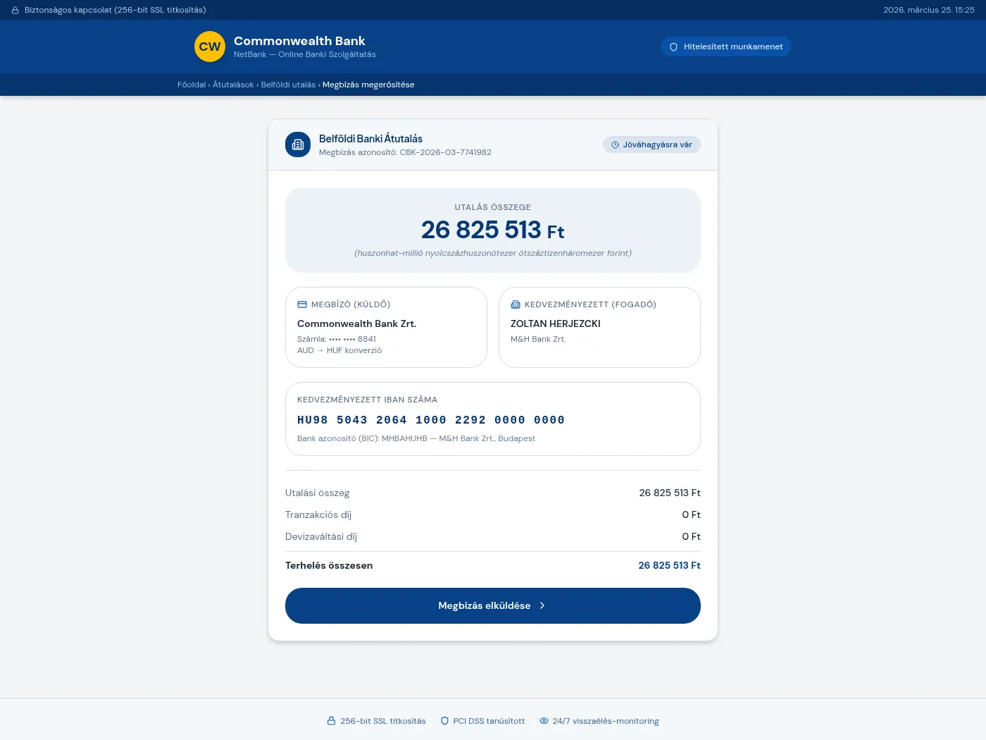 Commonwealth Payment Page