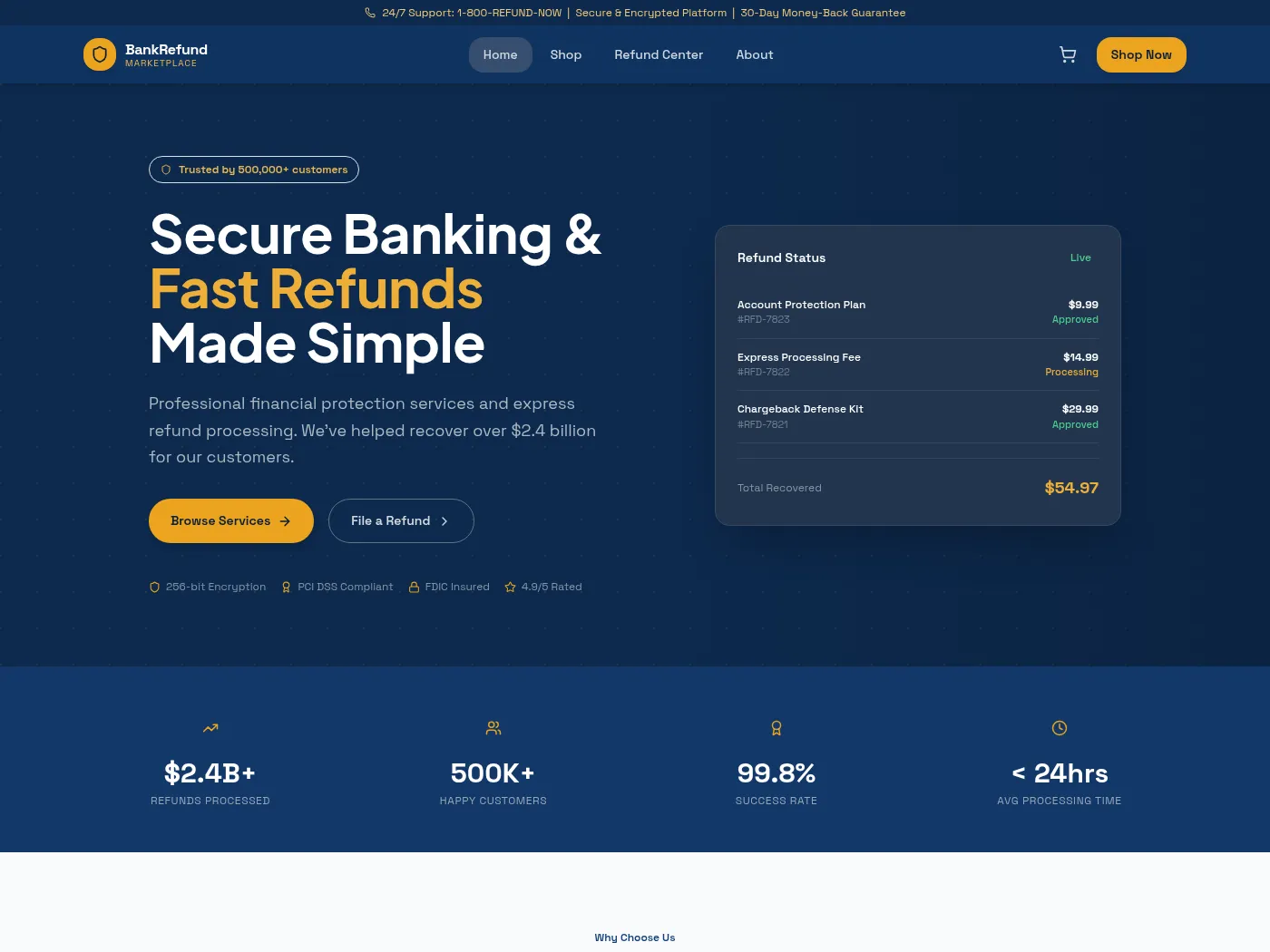 Bank Refund Marketplace