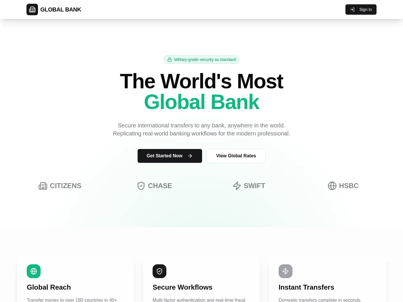 Global Bank System Clone