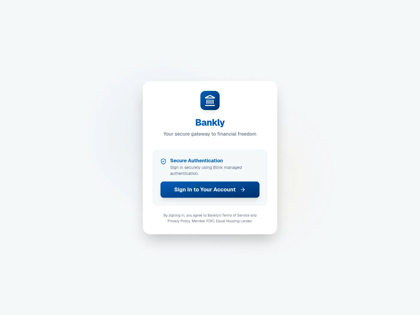 Bankly Web Platform