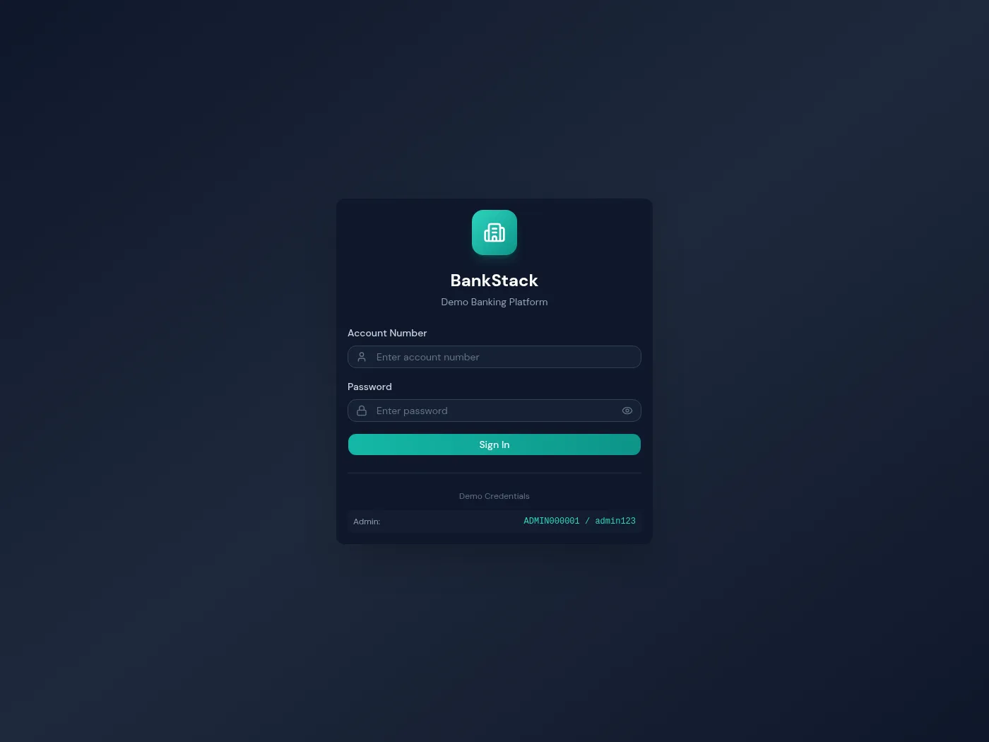 BankStack Demo App