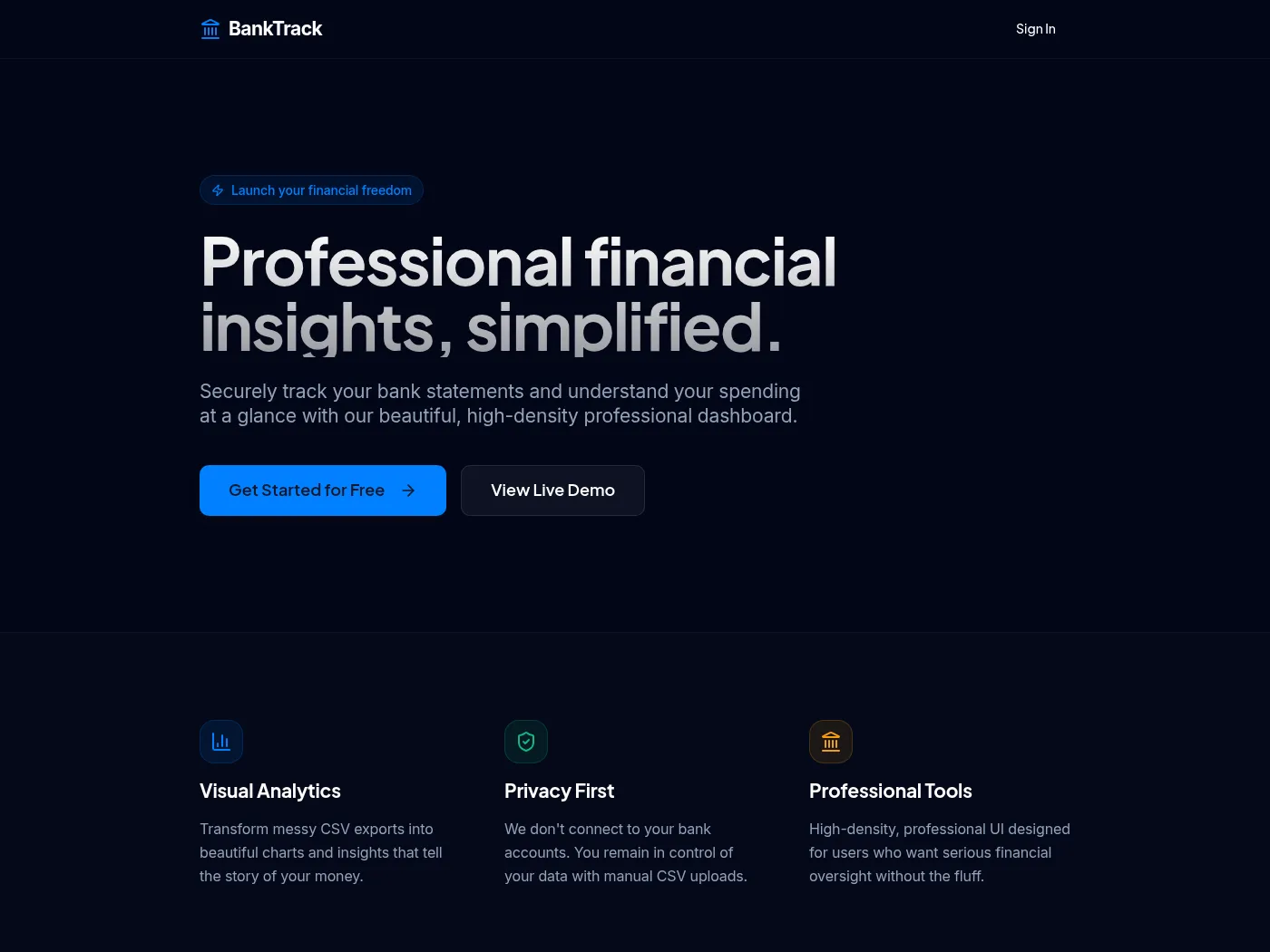 BankTrack Dashboard