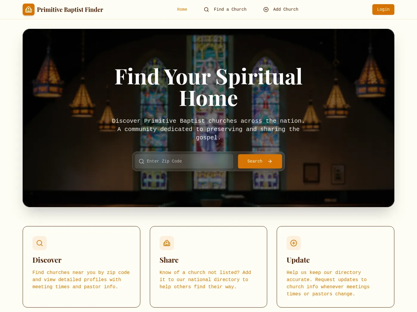 Primitive Baptist Church Finder