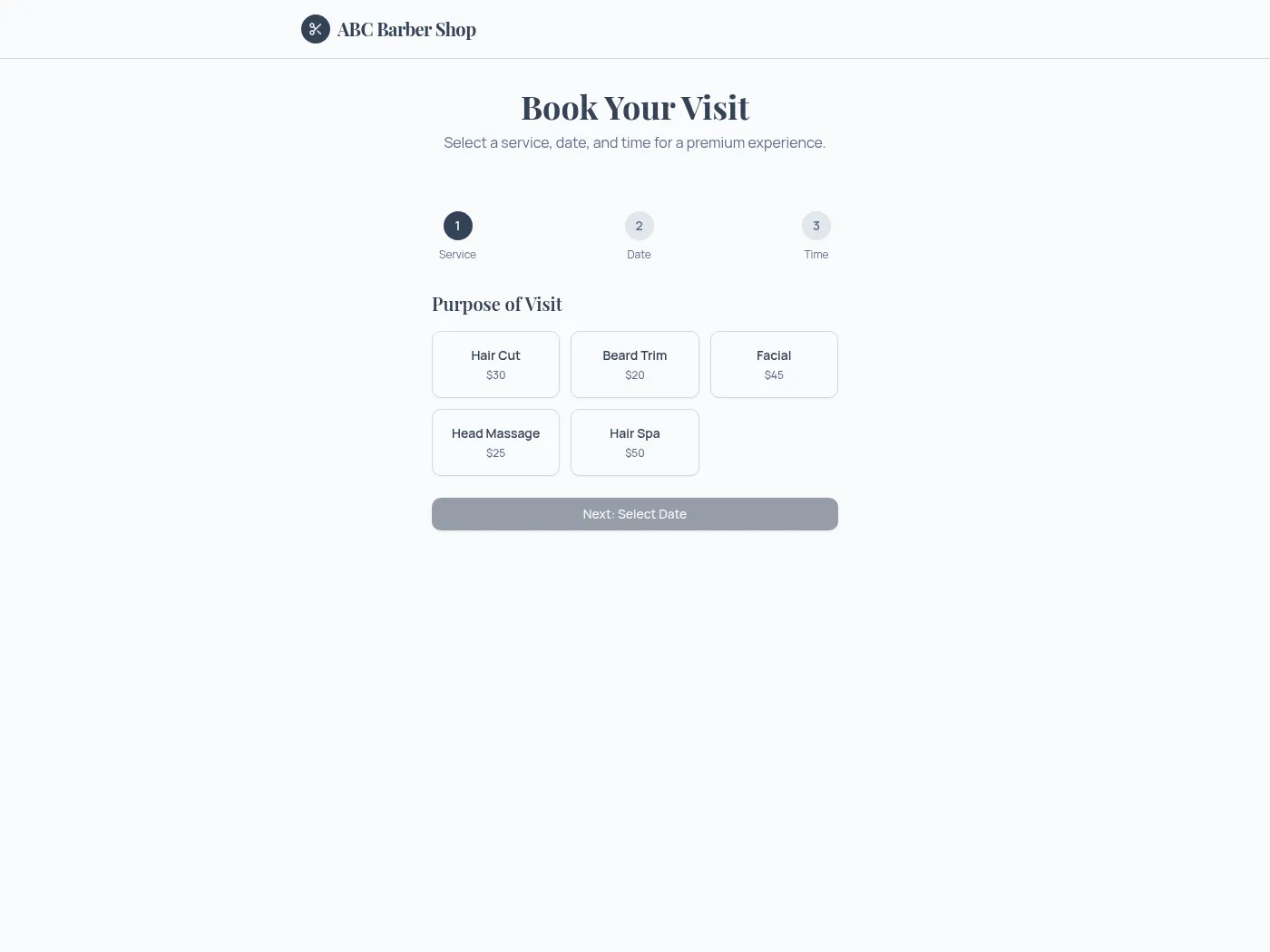ABC Barber Bookings