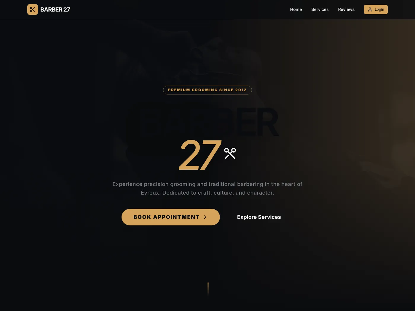 Barber 27 Booking Portal