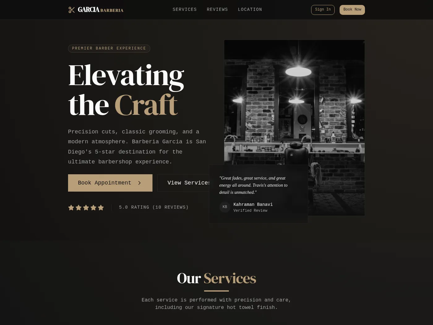 Barberia Garcia's Booking Site