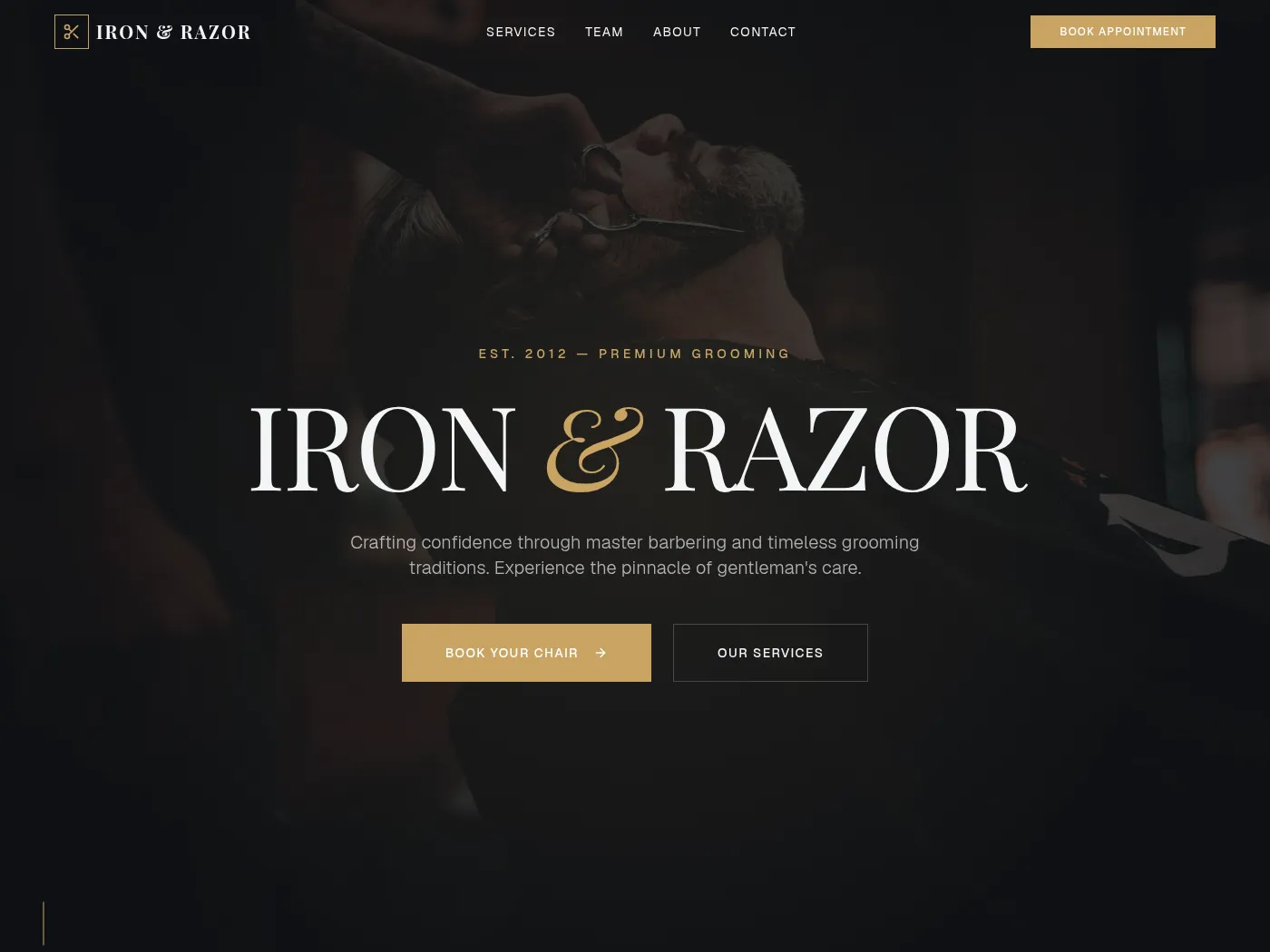 Barbershop Booking Page