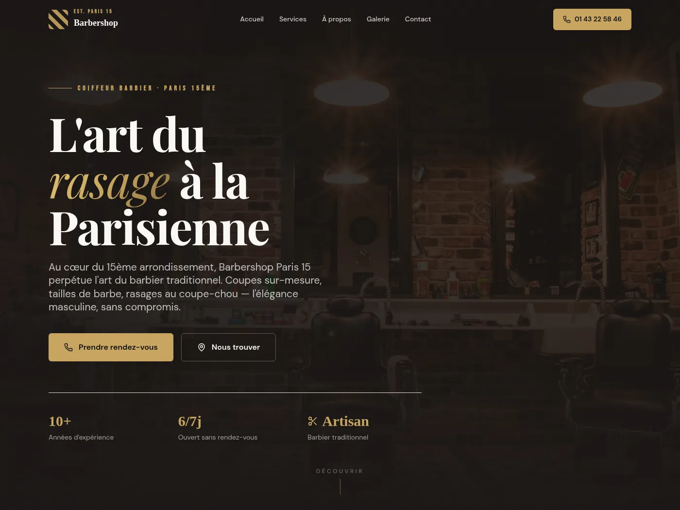 Barbershop Paris 15 Site