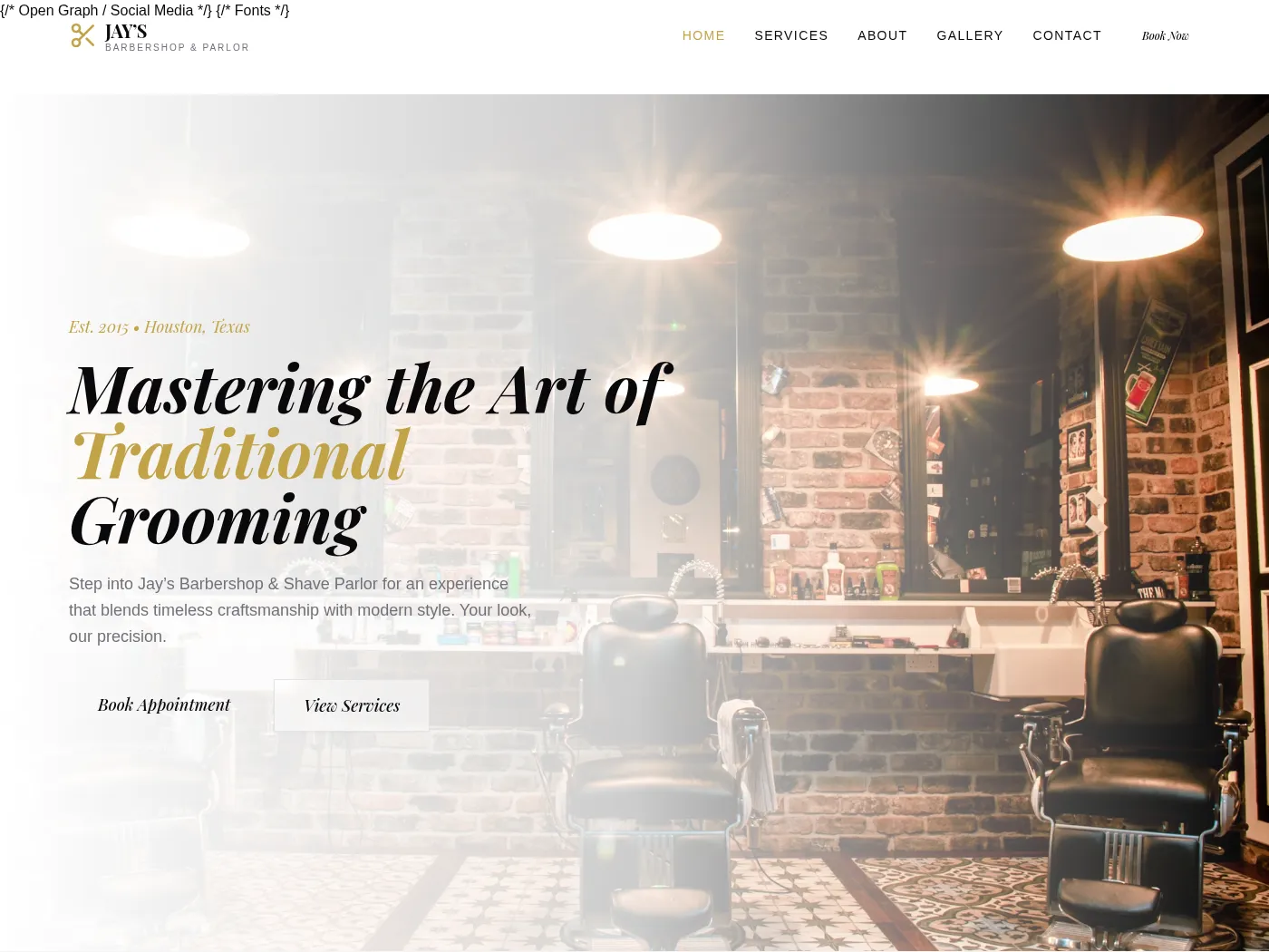 Jay’s Barbershop Website