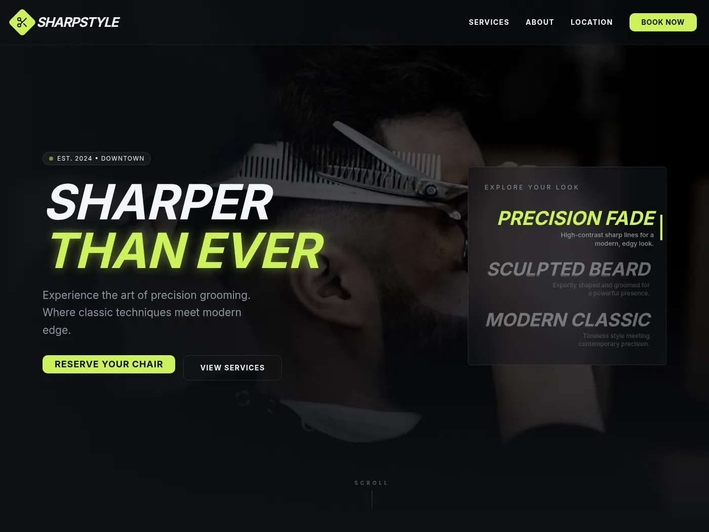 SharpStyle Barbershop Website