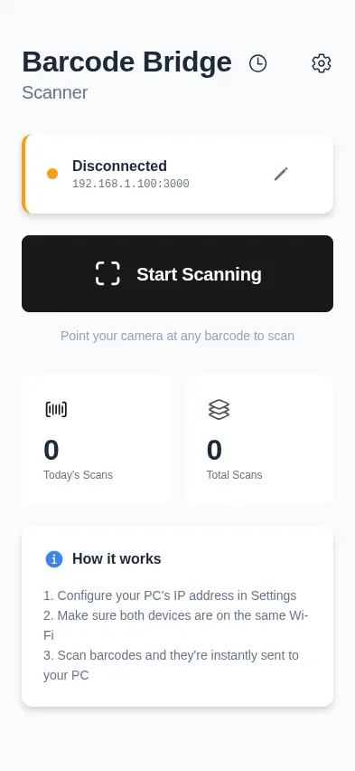 Barcode Bridge Scanner