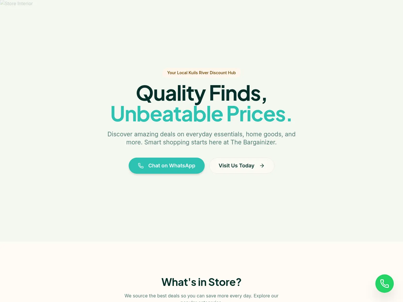 Bargainizer Store Website