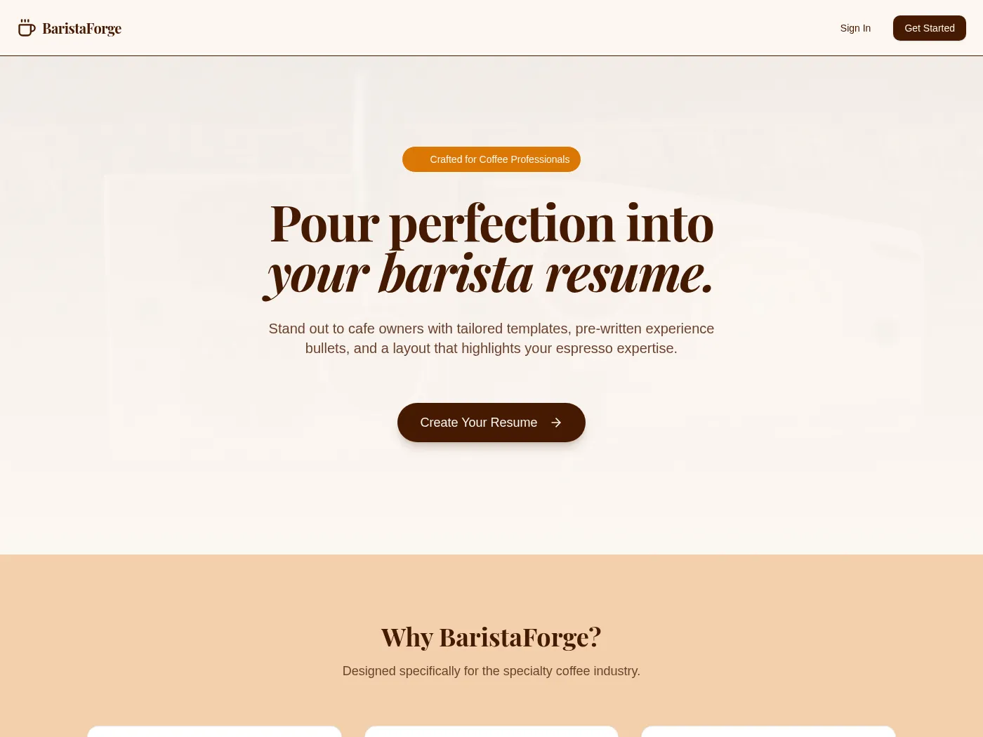 Barista Resume Maker