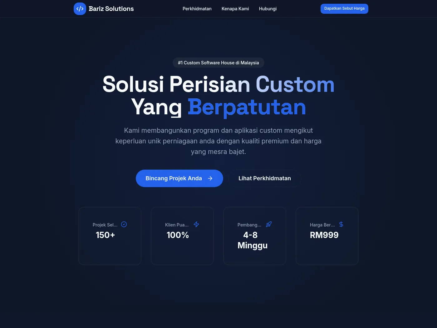 Bariz Solutions Landing