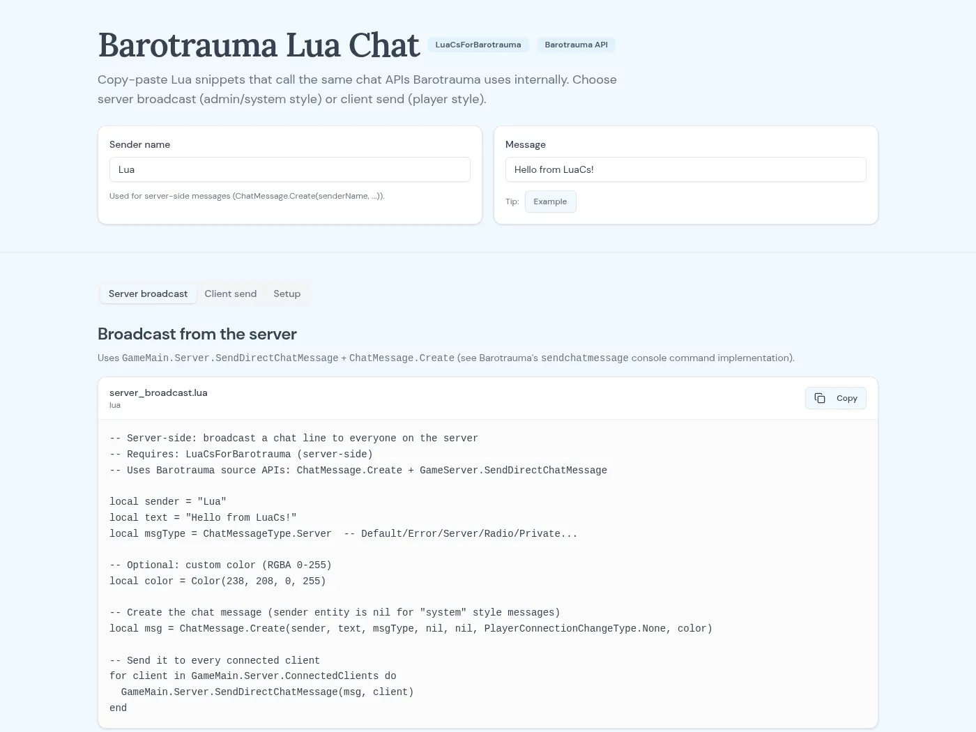 Barotrauma Lua Chat