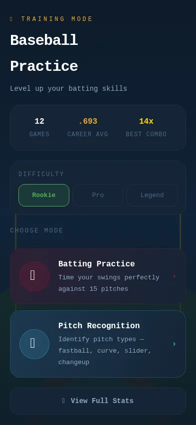 Baseball Practice Game