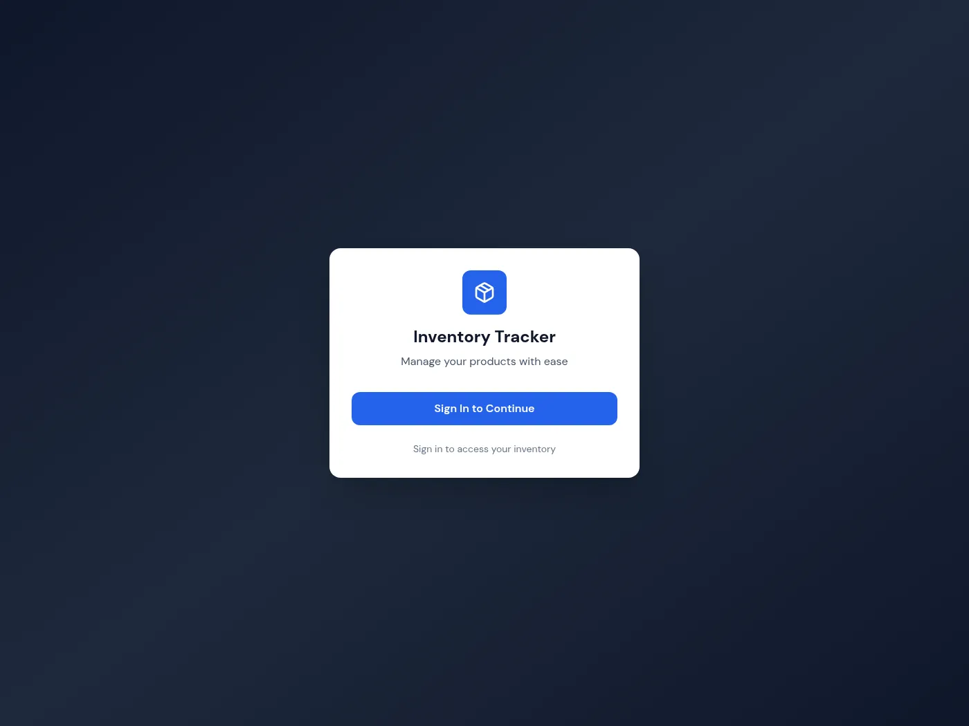 Simple Inventory Tracker