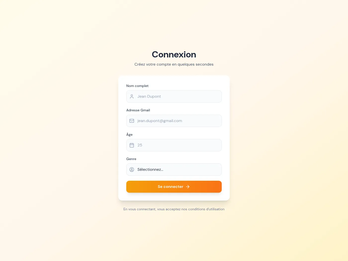 Simple User Login Page