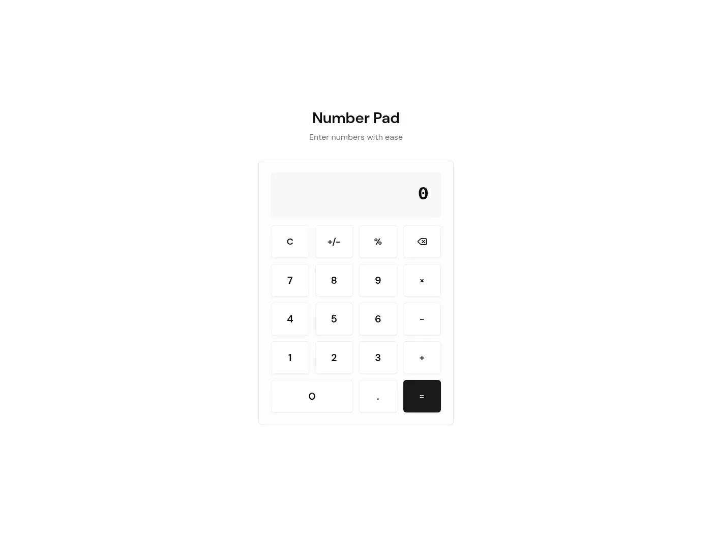 Simple Number Pad