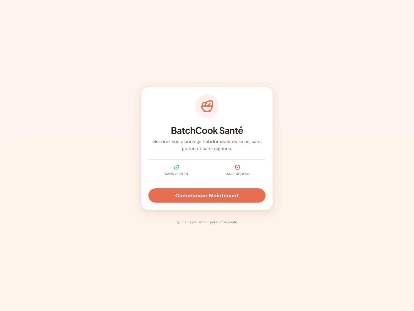 BatchCook Santé Planner