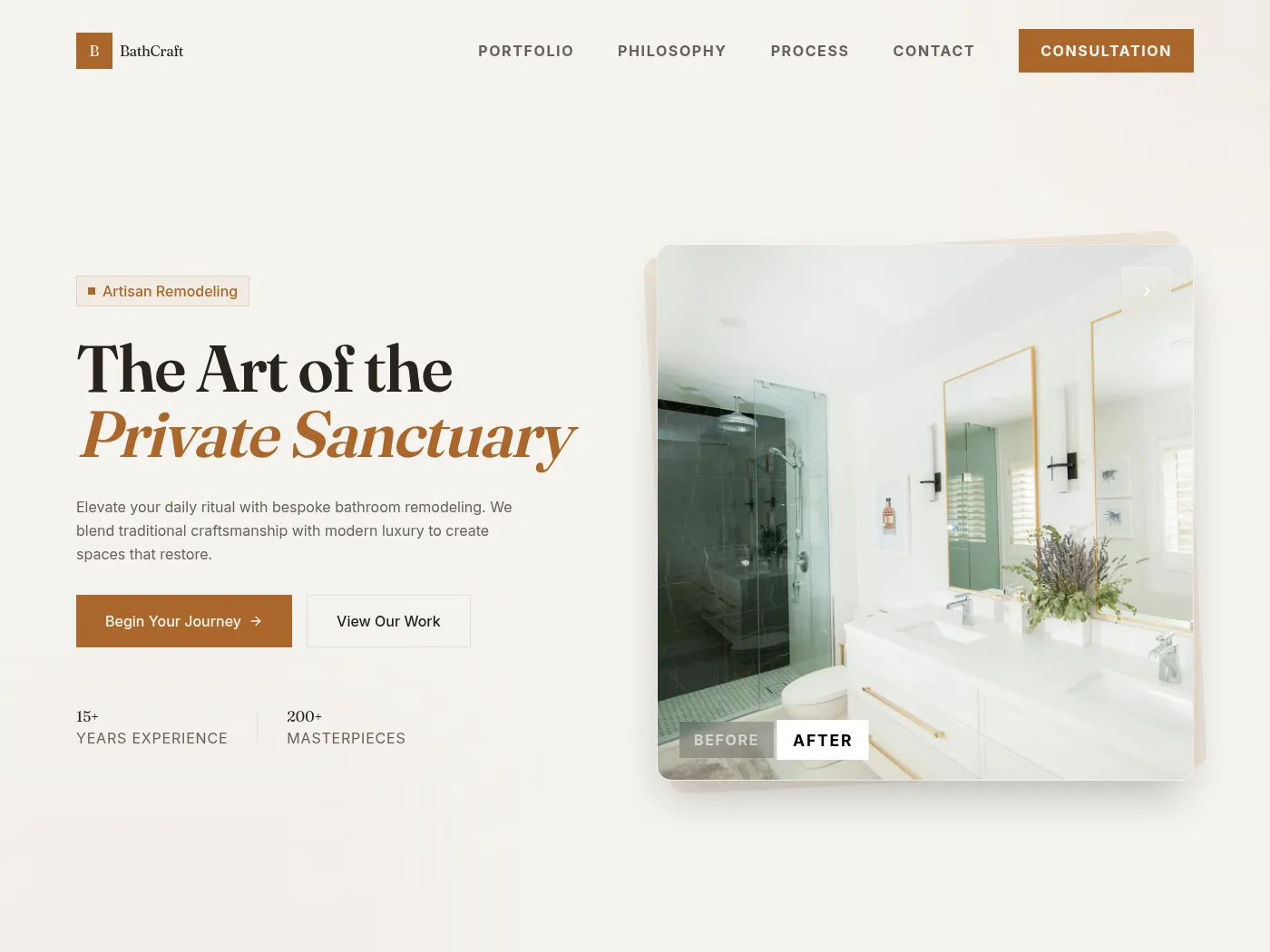 BathCraft Landing Page