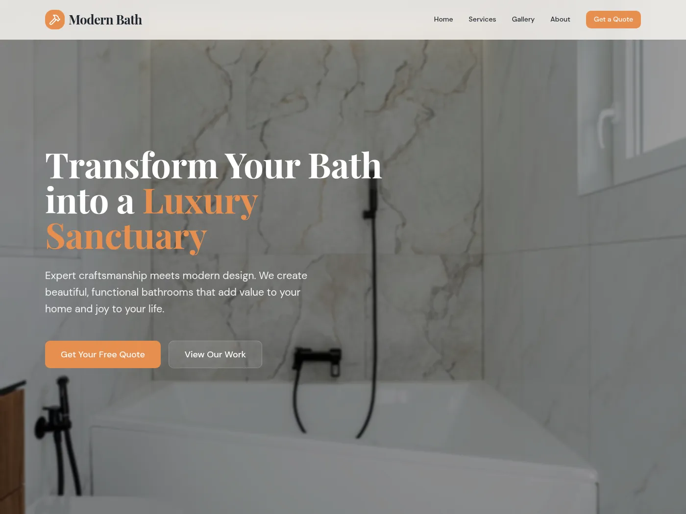 Modern Bath Remodel Site