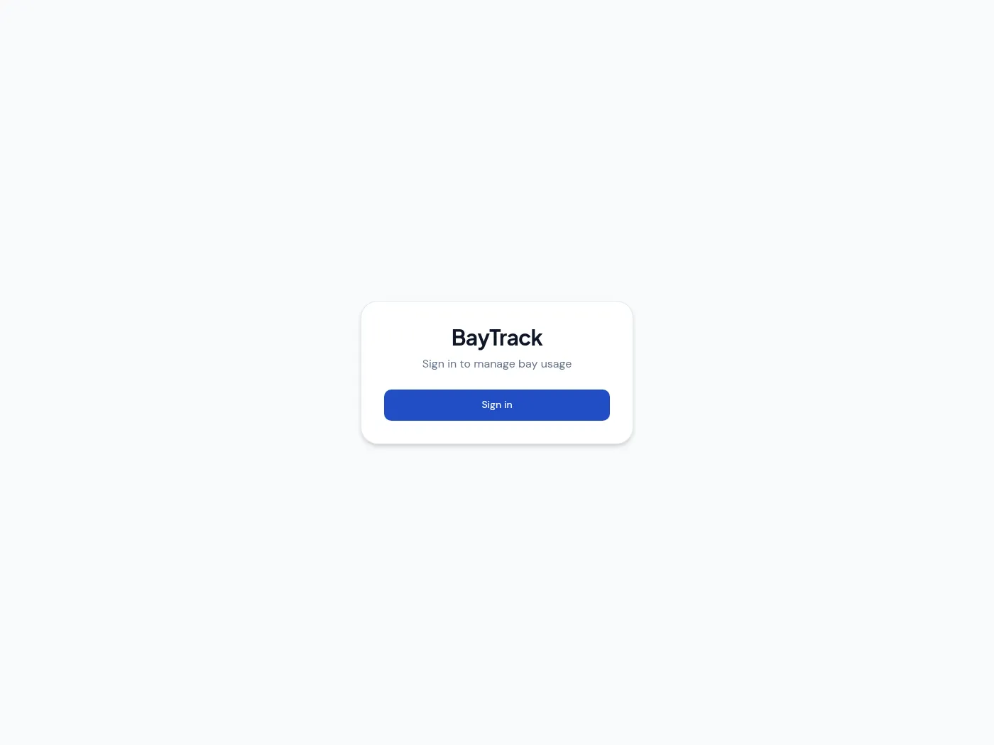 Bay Usage Tracker