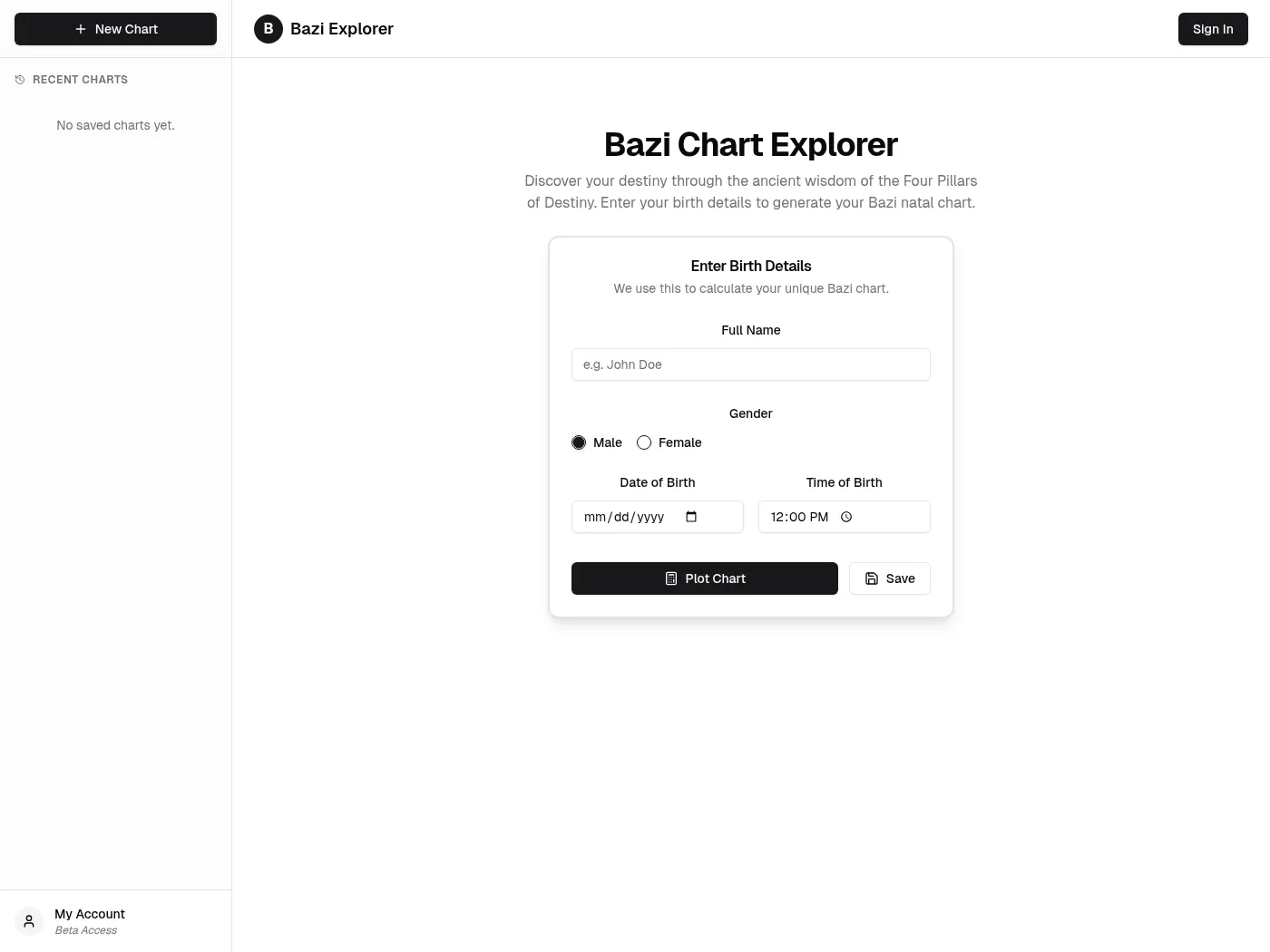 Bazi Chart Explorer