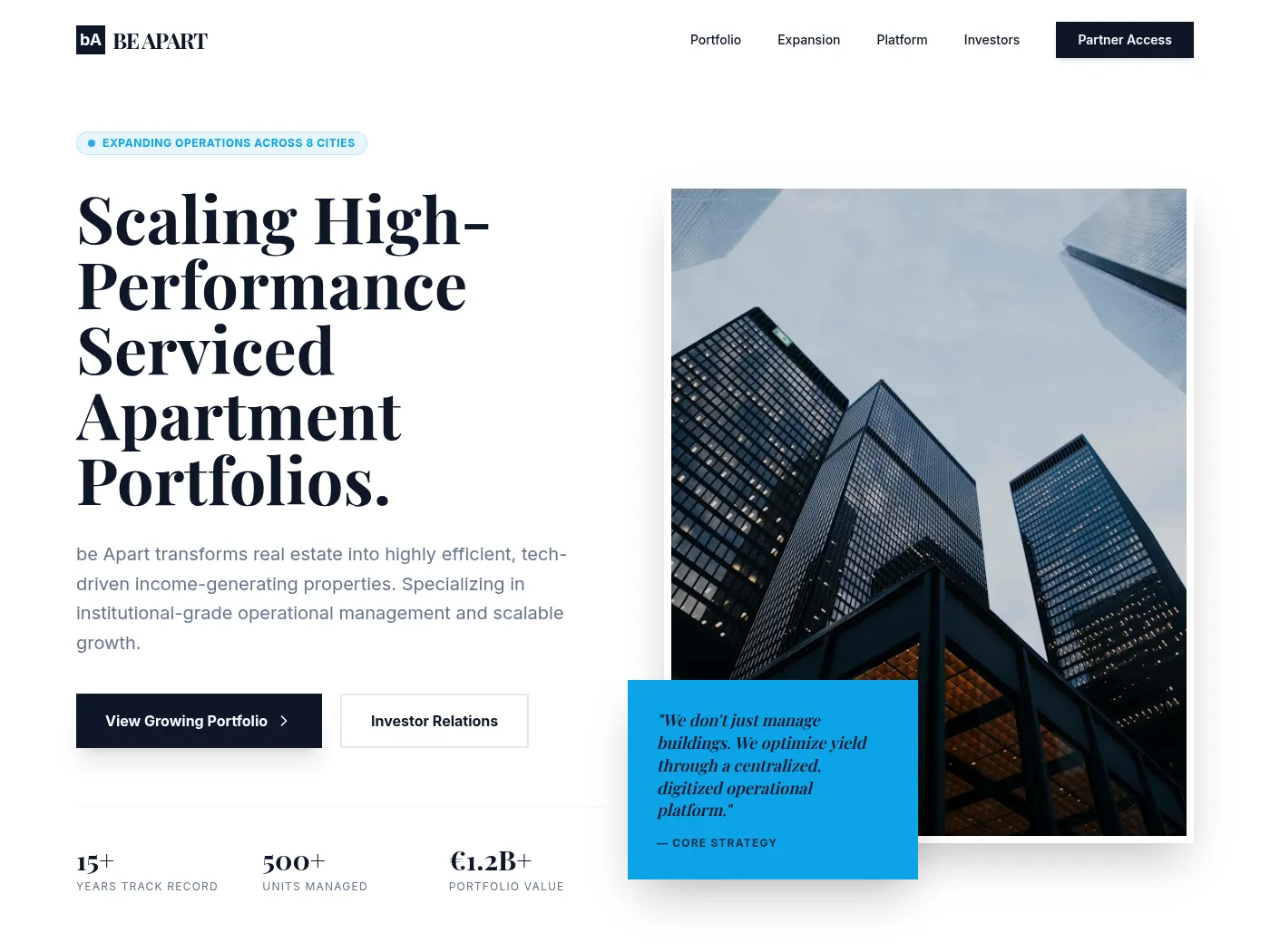 be Apart Corporate Website