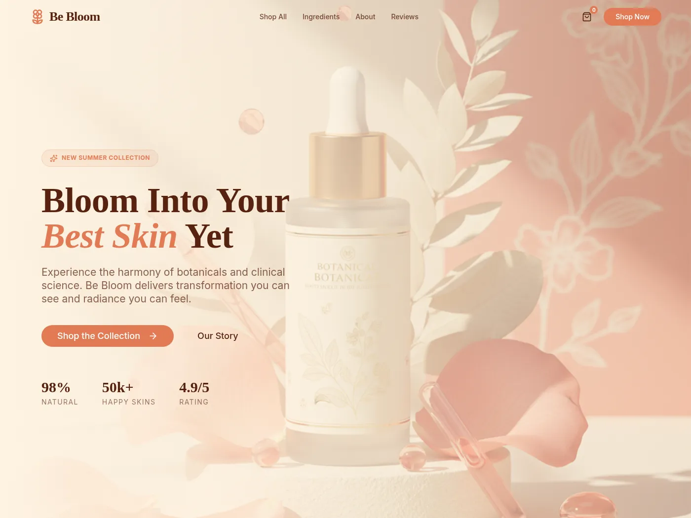 Be Bloom Landing Page