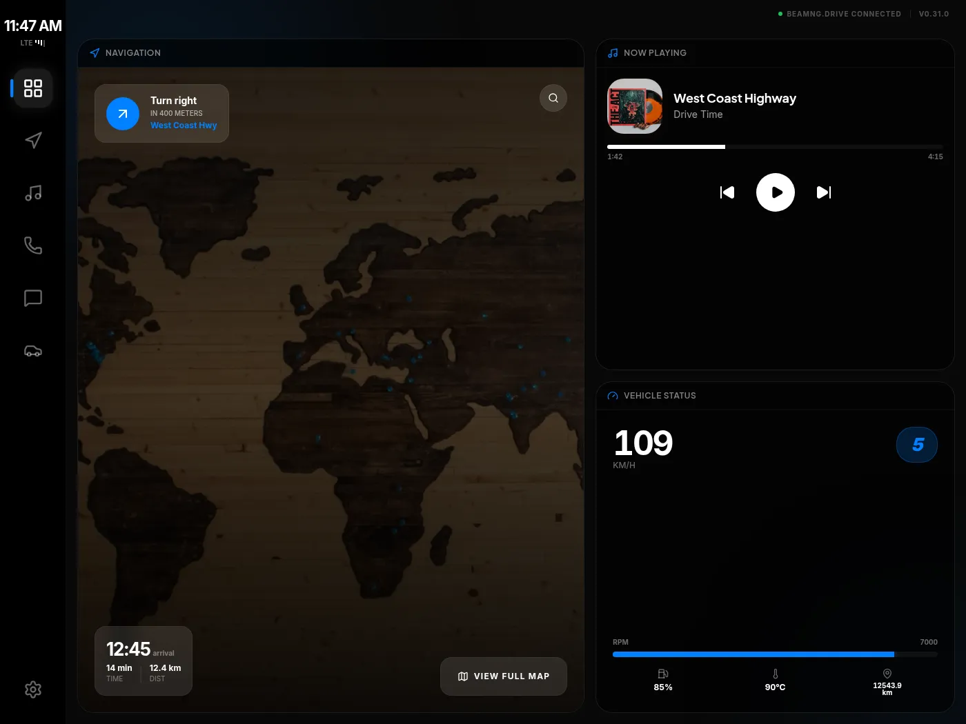 BeamNG CarPlay Dashboard