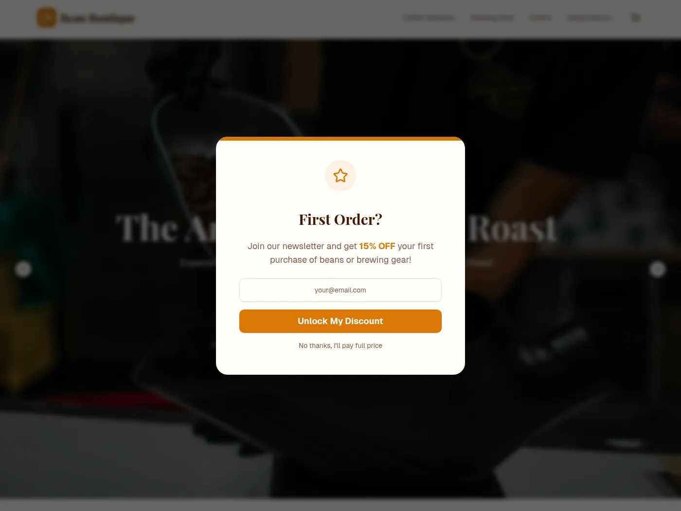 Bean Boutique Website