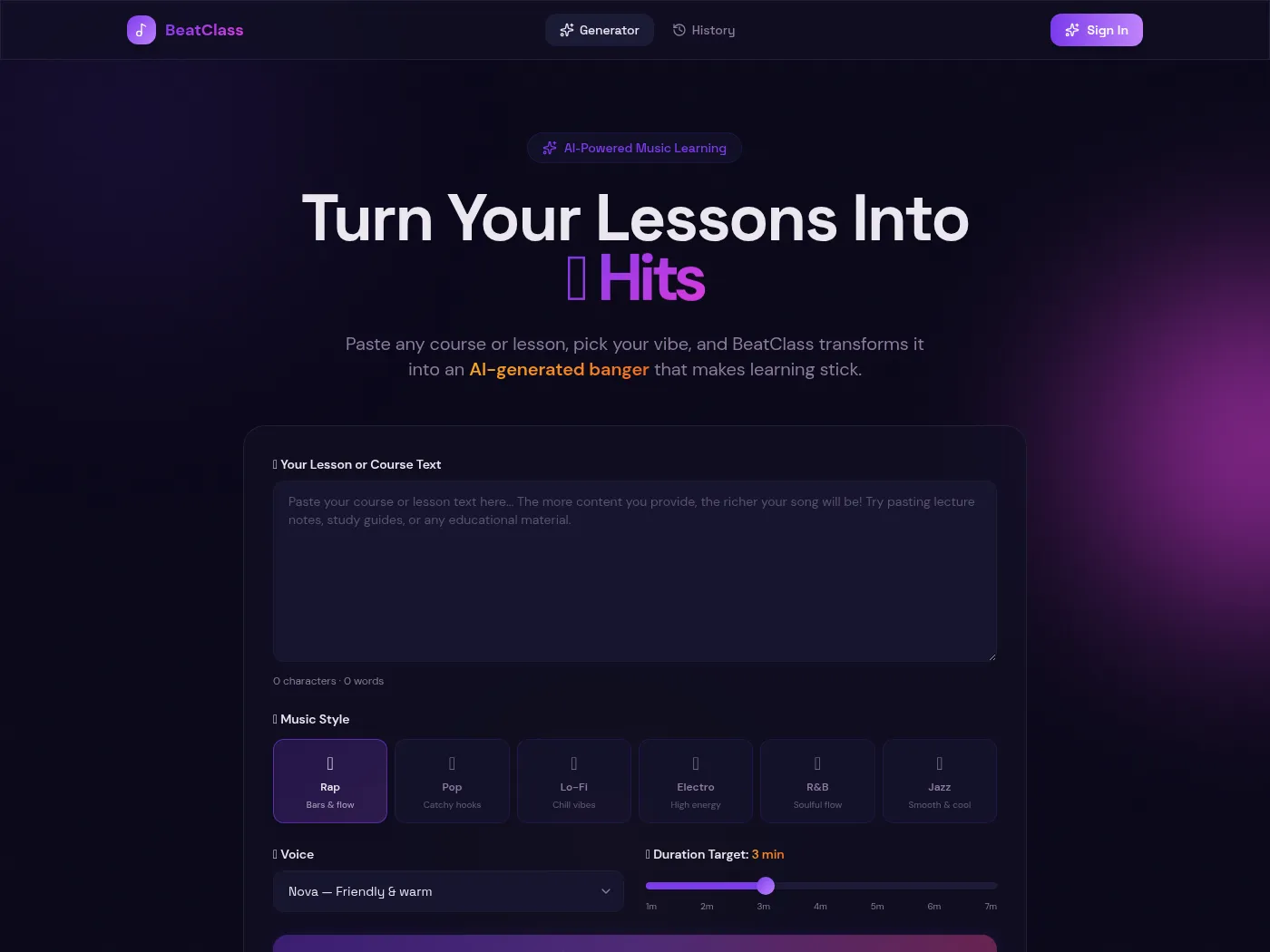 BeatClass AI Music Summaries