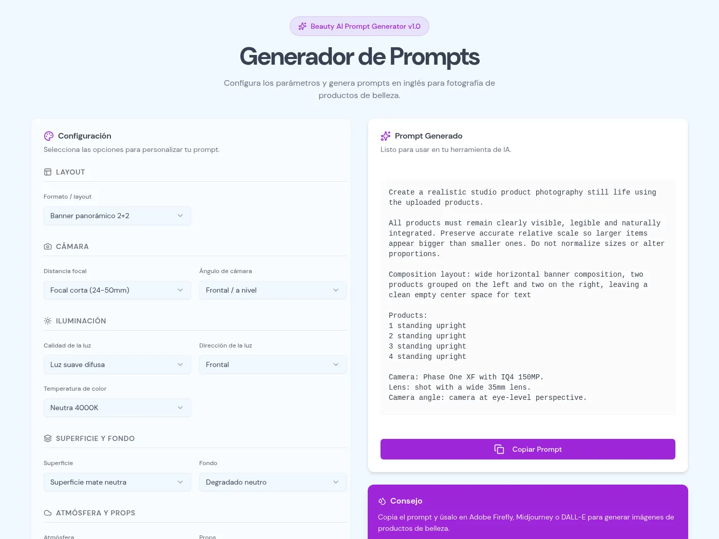 Beauty AI Prompt Generator