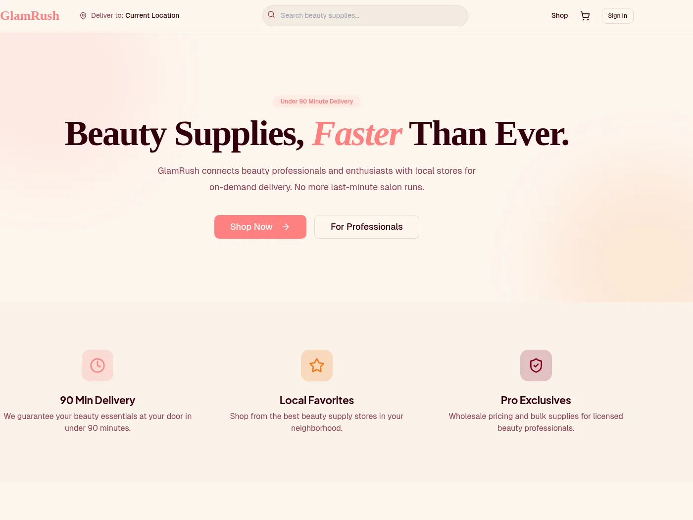 GlamRush Marketplace