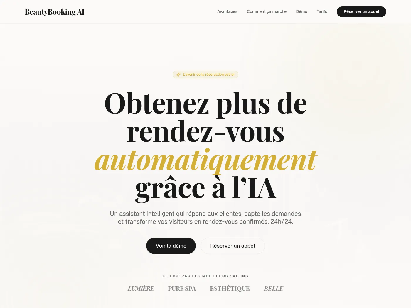 BeautyBooking AI Landing