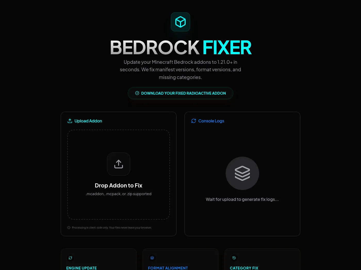 Bedrock Addon Fixer