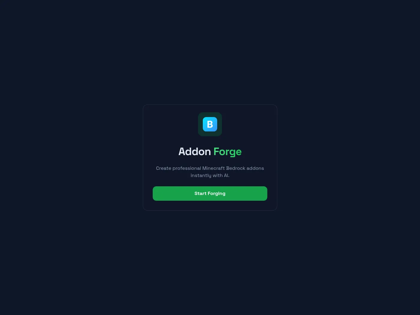 Bedrock Addon Forge