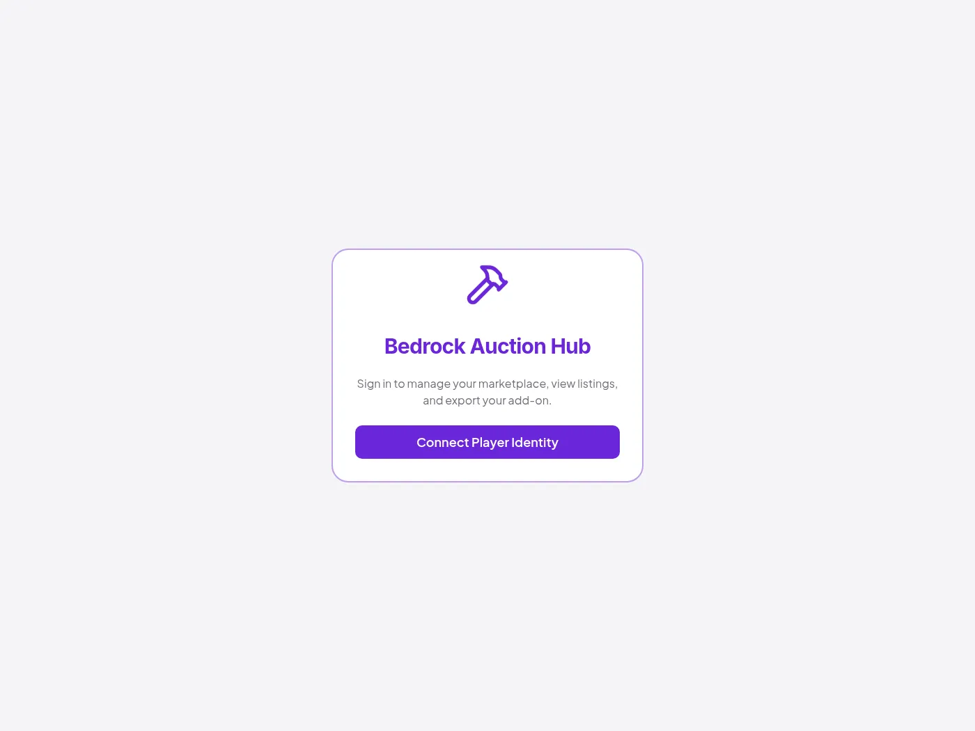 Bedrock Auction House Add-On