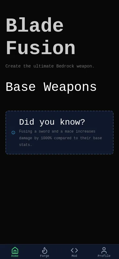 Bedrock Blade Fusion