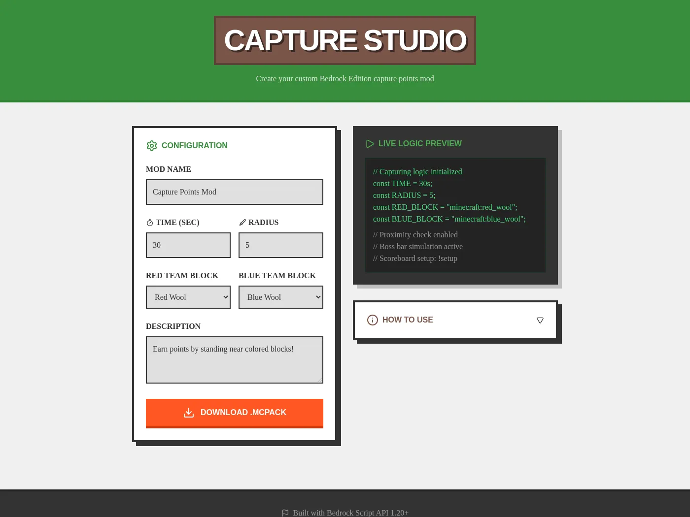 Bedrock Capture Points Mod