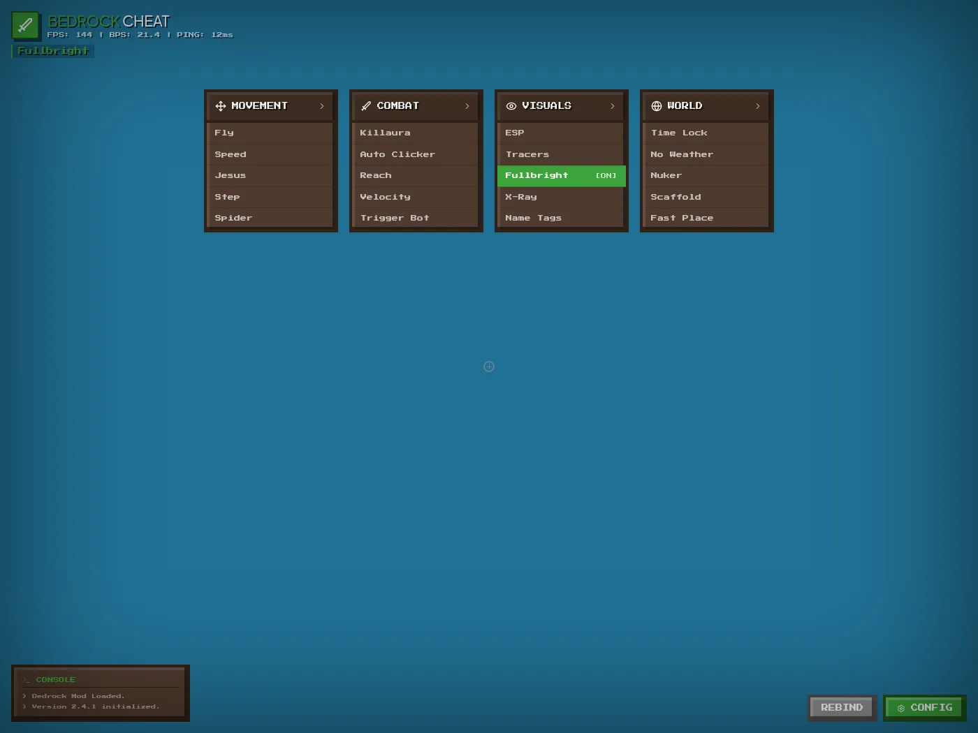 Bedrock Cheat Menu Mod