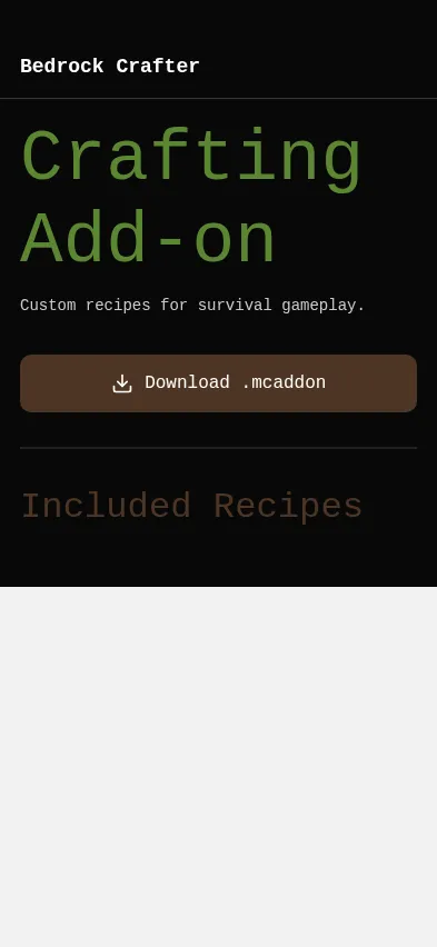 Bedrock Crafting Add-on
