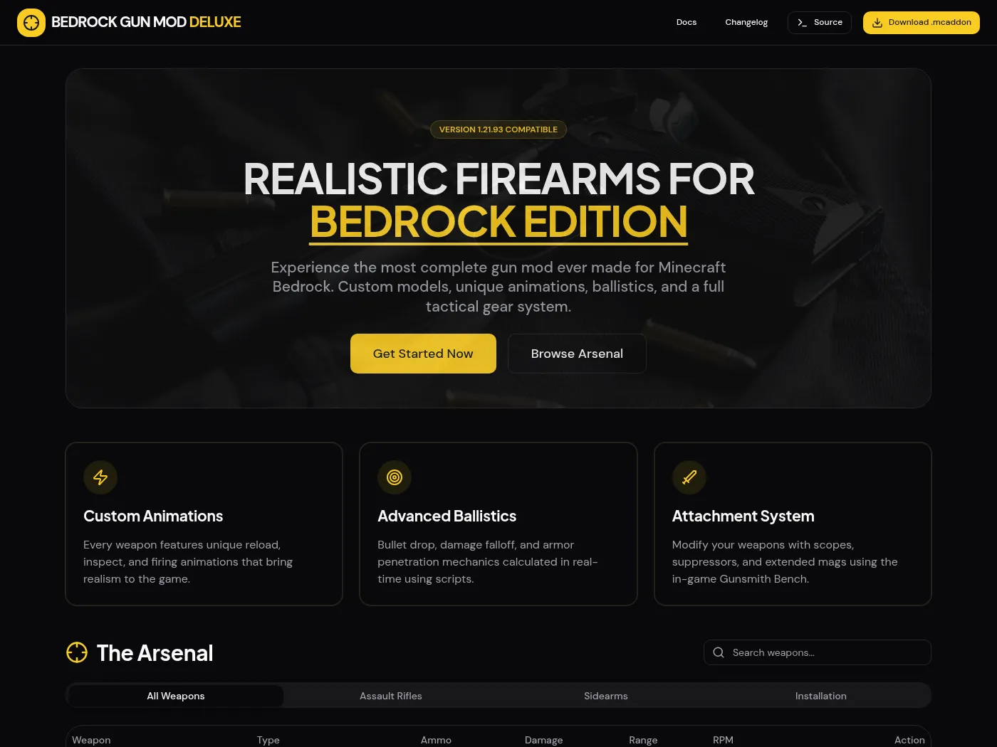 Bedrock Gun Mod Deluxe