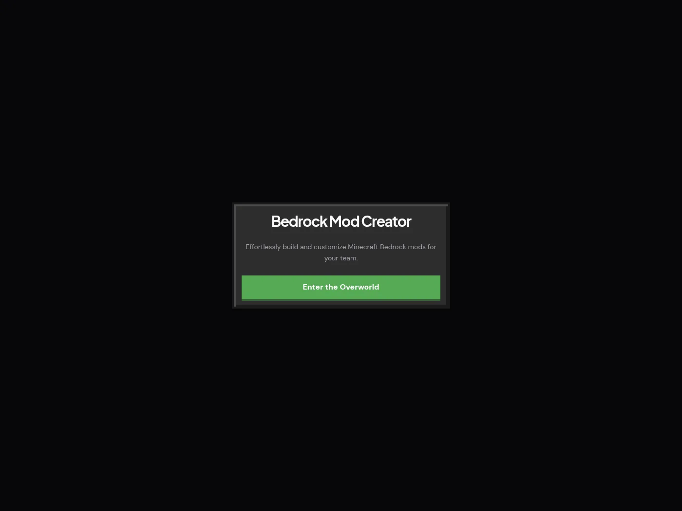 Bedrock Mod Creator