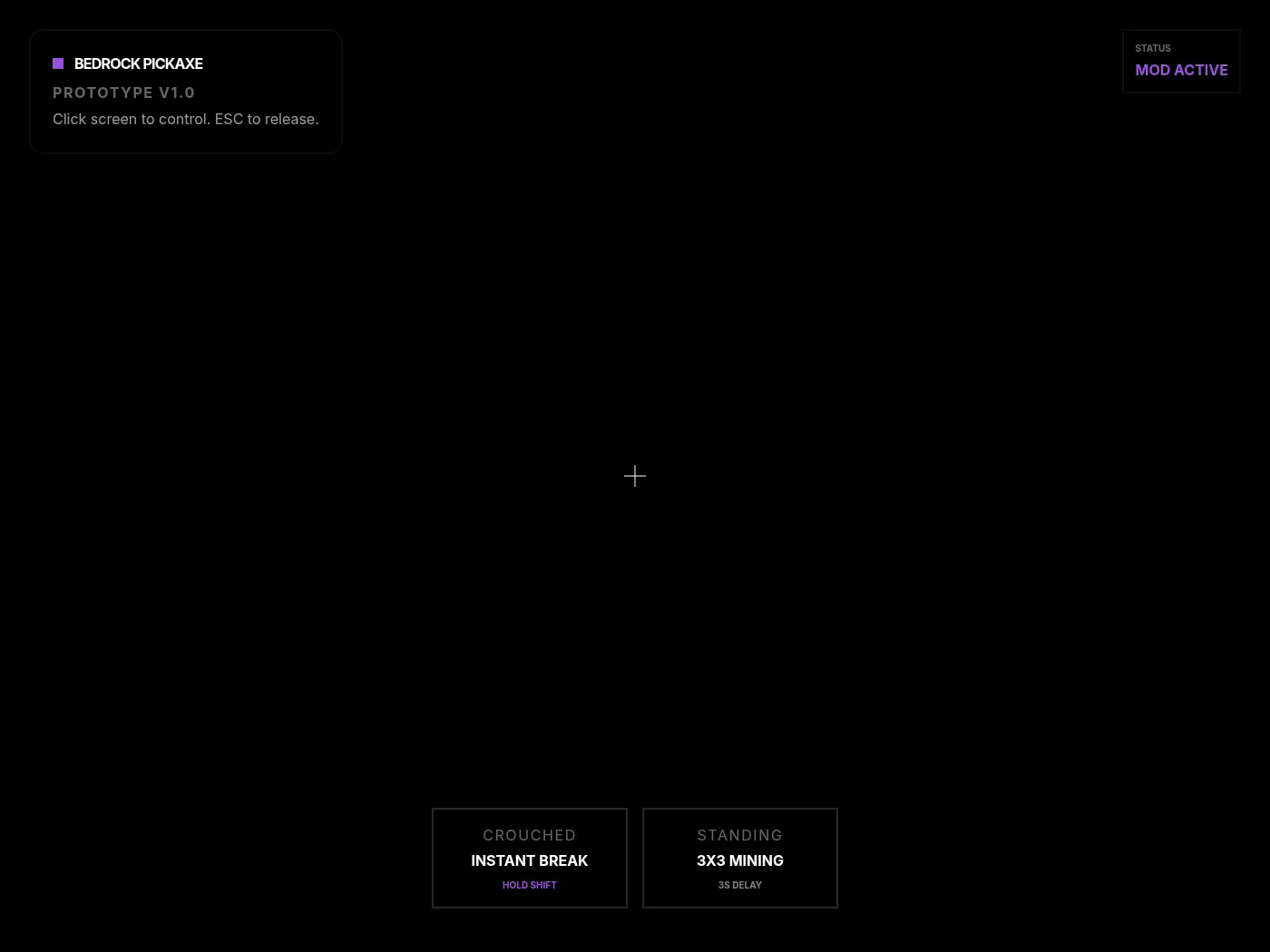 Bedrock Pickaxe Mod