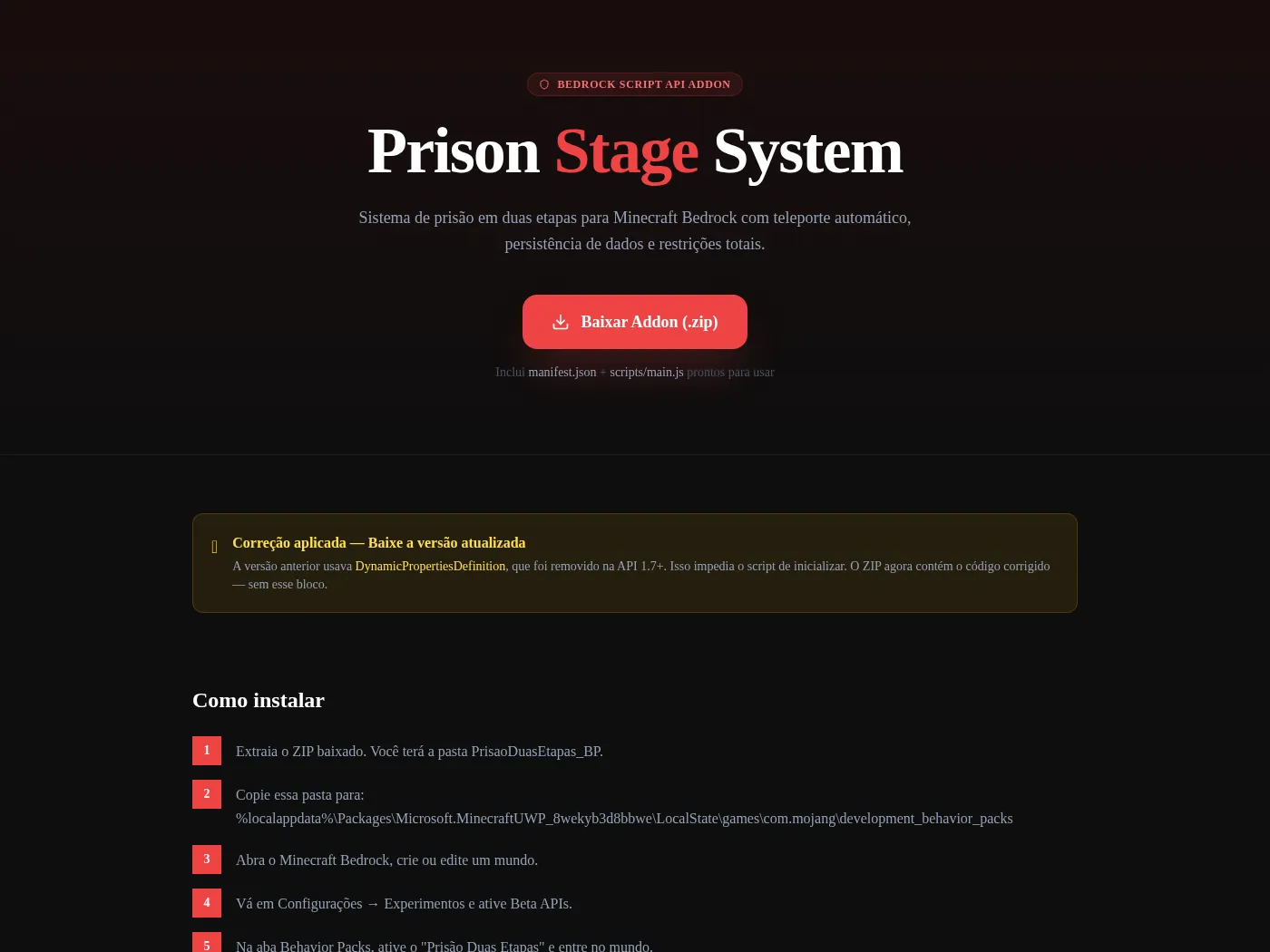 Prison Stage Addon
