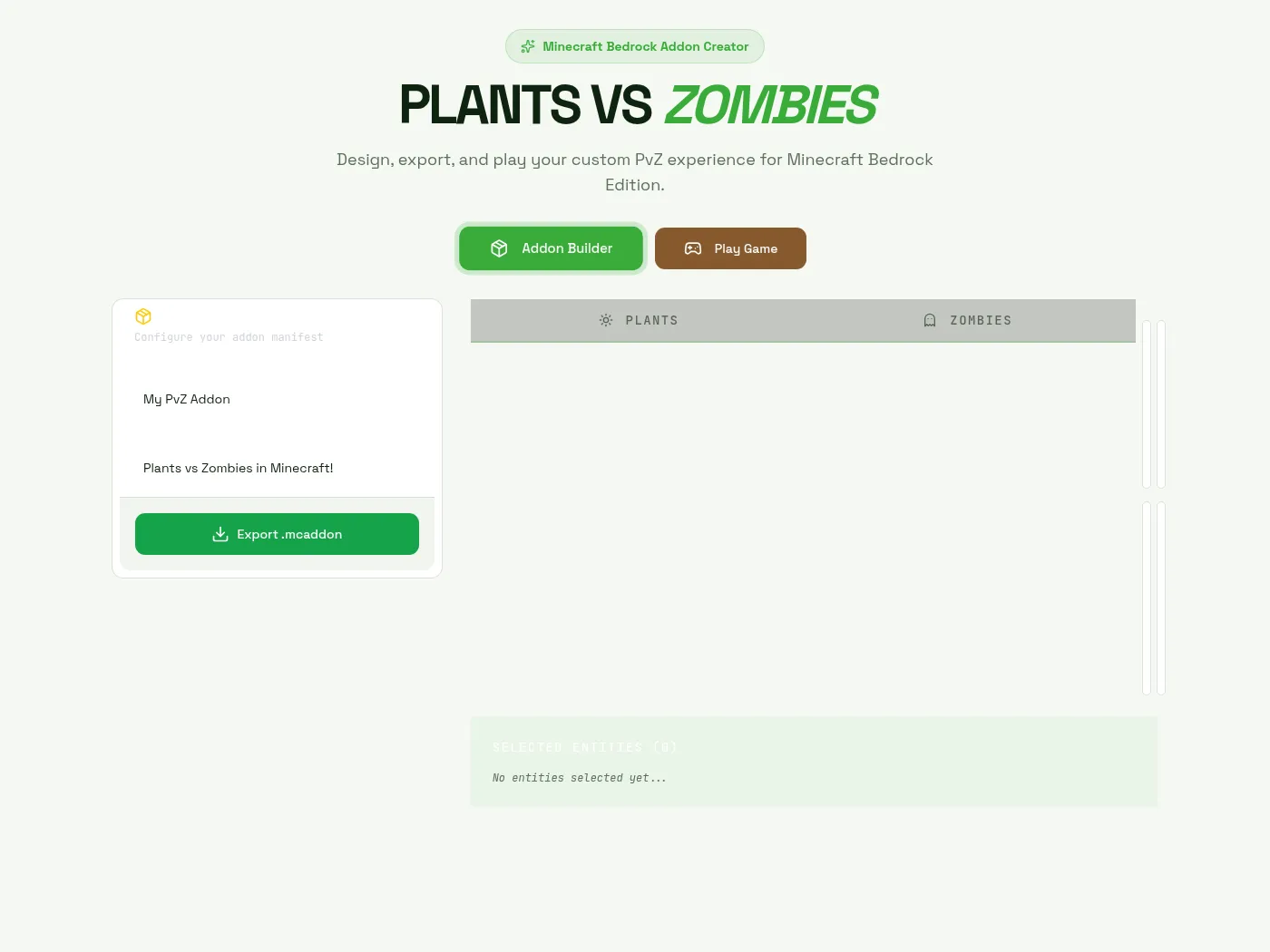 Bedrock Plants vs Zombies Addon