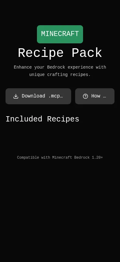 Minecraft Recipe Pack